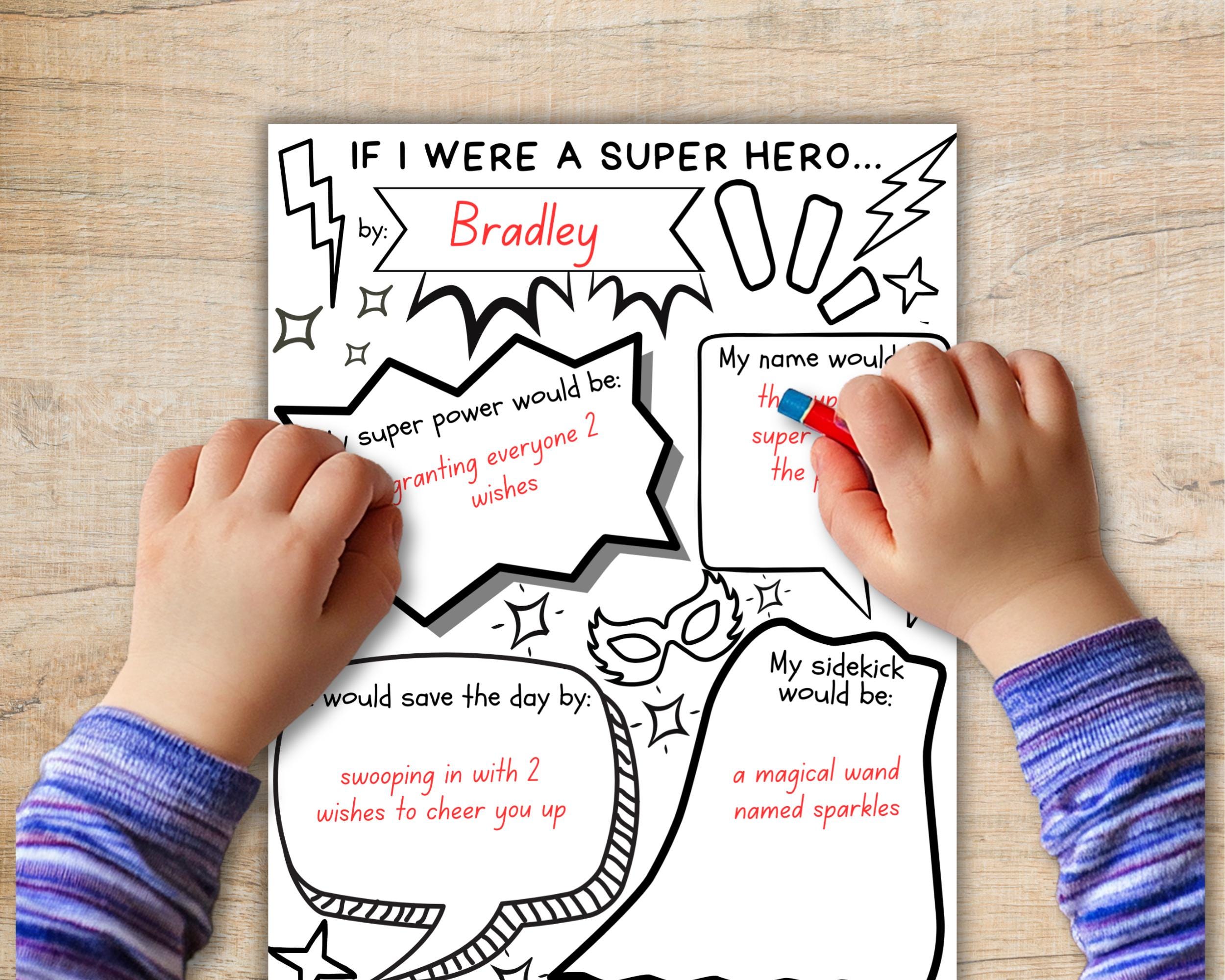 If I Were a Superhero Printable, Superhero Party Activity, Classroom ...