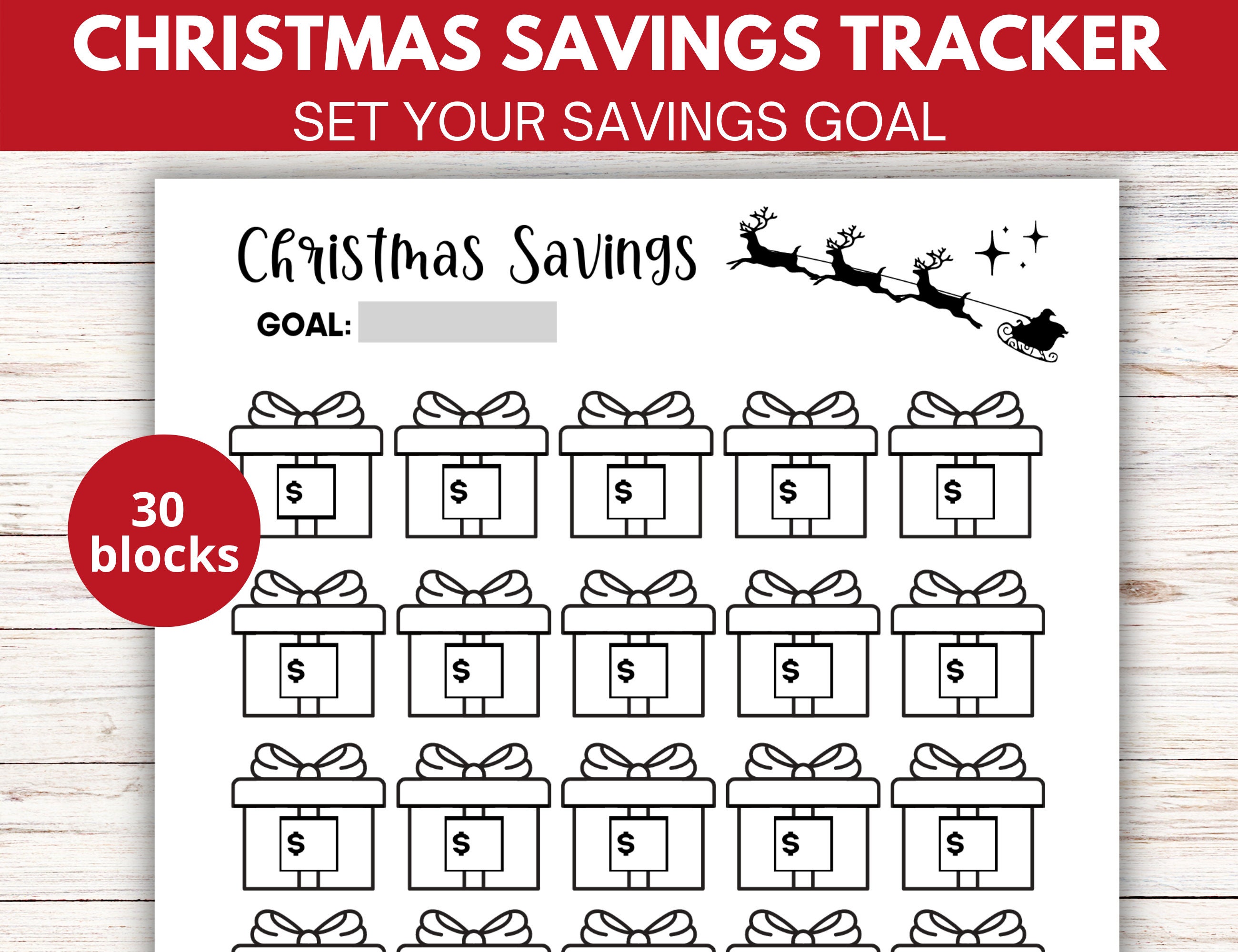 Christmas Cash Savings Tracker, Holiday Savings Chart, Christmas Gift ...