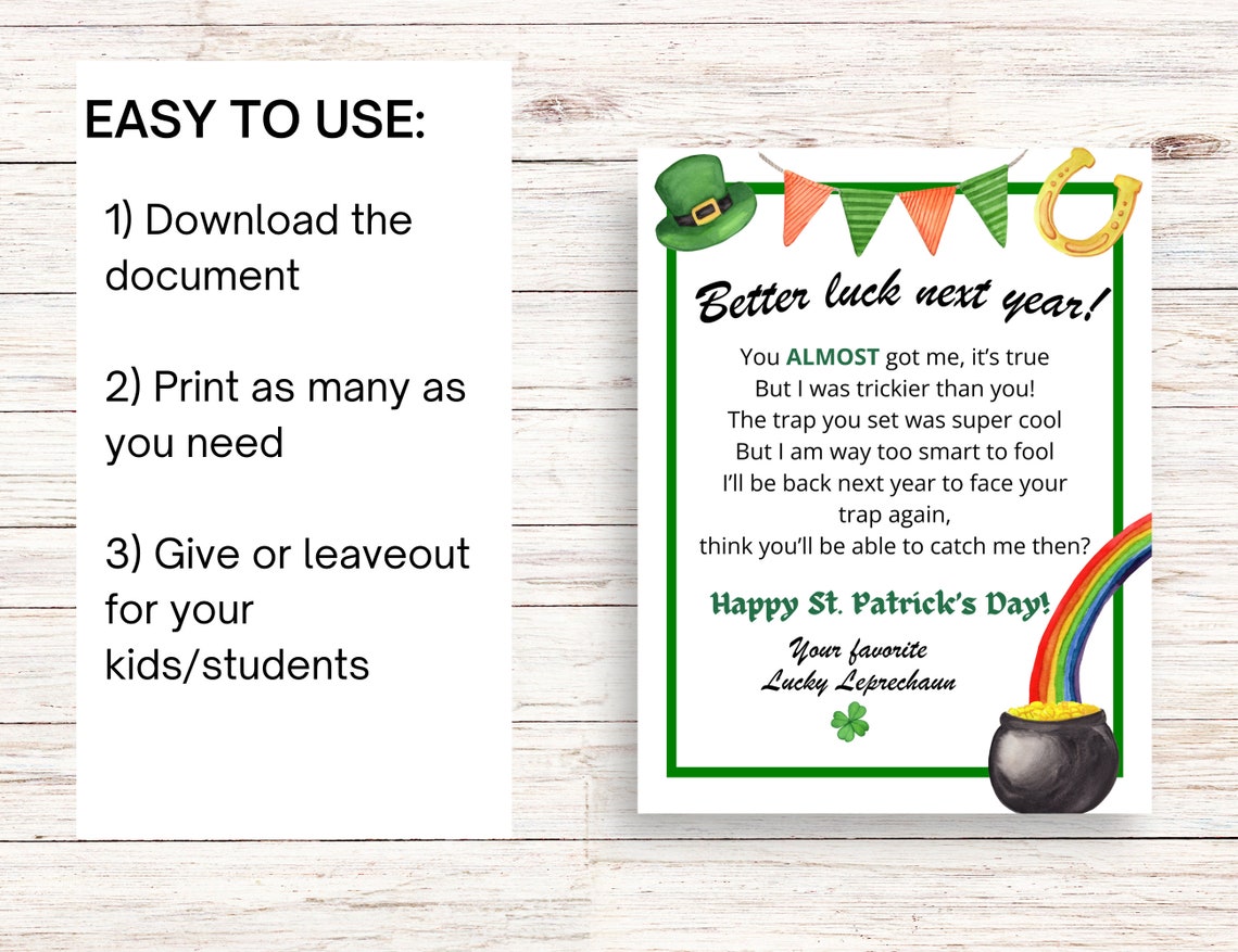 Letter From Leprechaun, Printable Leprechaun Letter for Kids, Note From ...