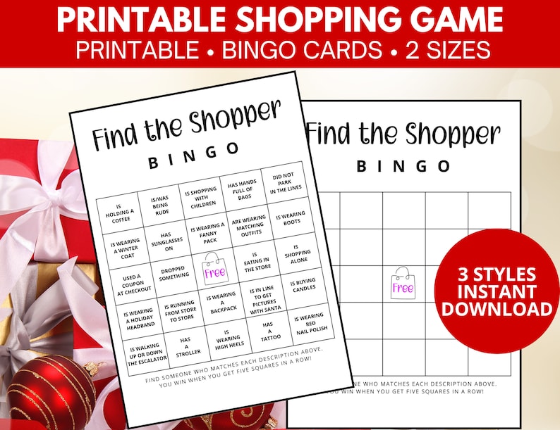 Printable Shopping Bingo Game, Icebreaker Game, Ladies Night, Girls ...