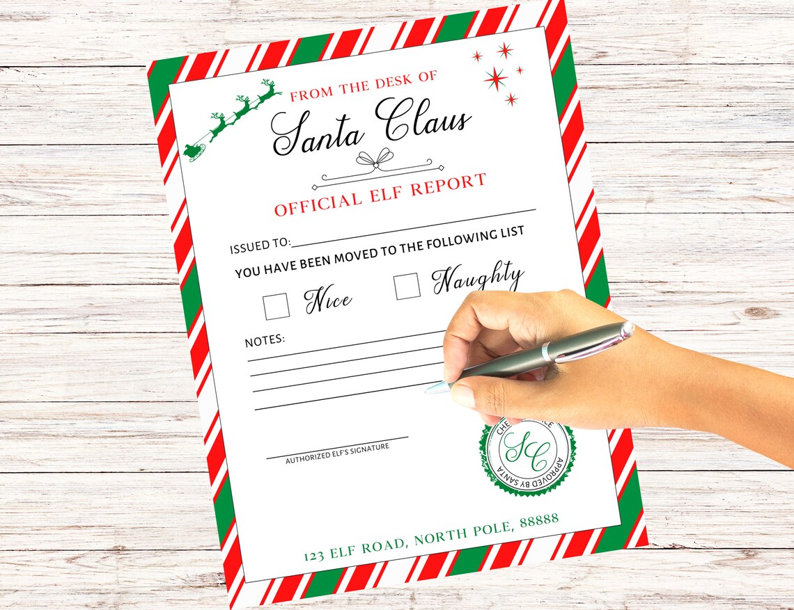 Printable Elf Report Card Letter, Fillable PDF Letter From Elf ...