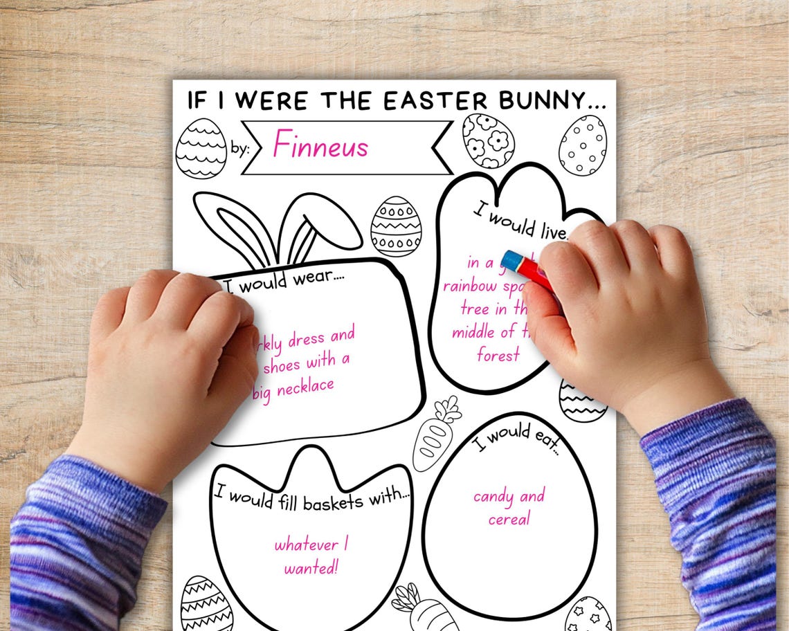 If I Were the Easter Bunny Printable, Easter Coloring Page, Classroom ...