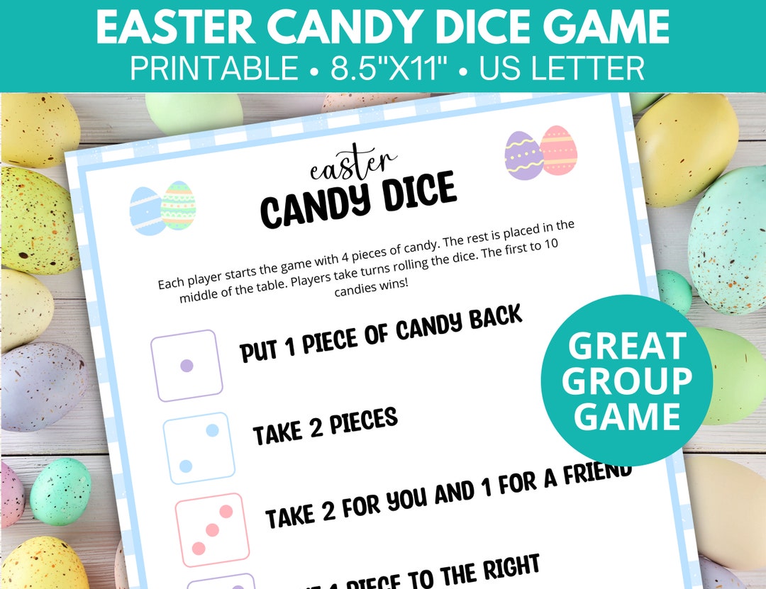 Easter Dice Game, Printable Easter Game for Kids of All Ages, Easter ...