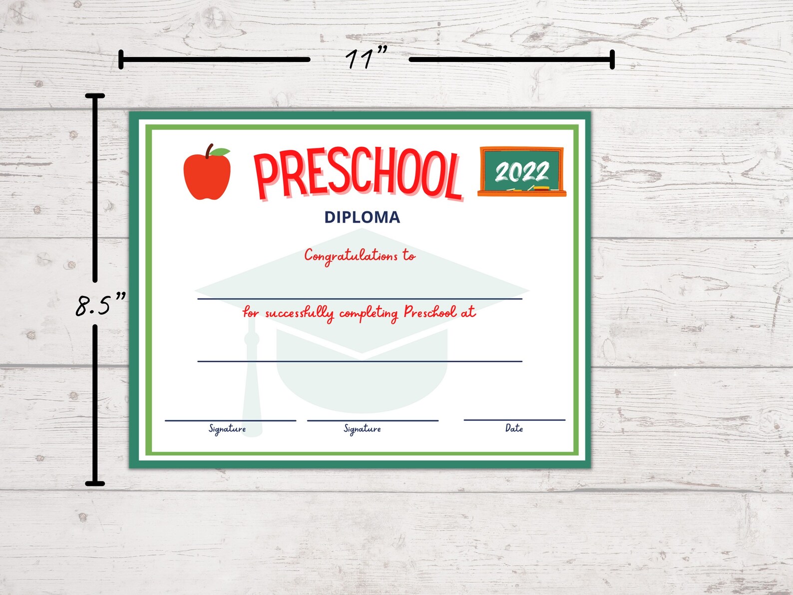 Custom Preschool Diploma Template, Customized Graduation Certificate ...