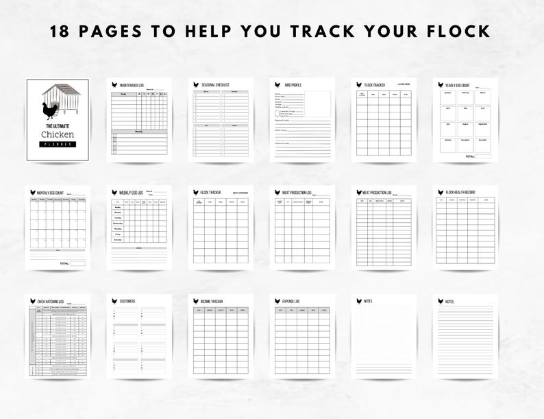 Printable Homestead Log for Raising Chickens, Backyard Chicken Planner ...