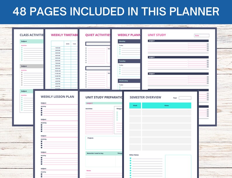 Homeschool Planner Printable, Undated Homeschool Binder, Multi Year ...