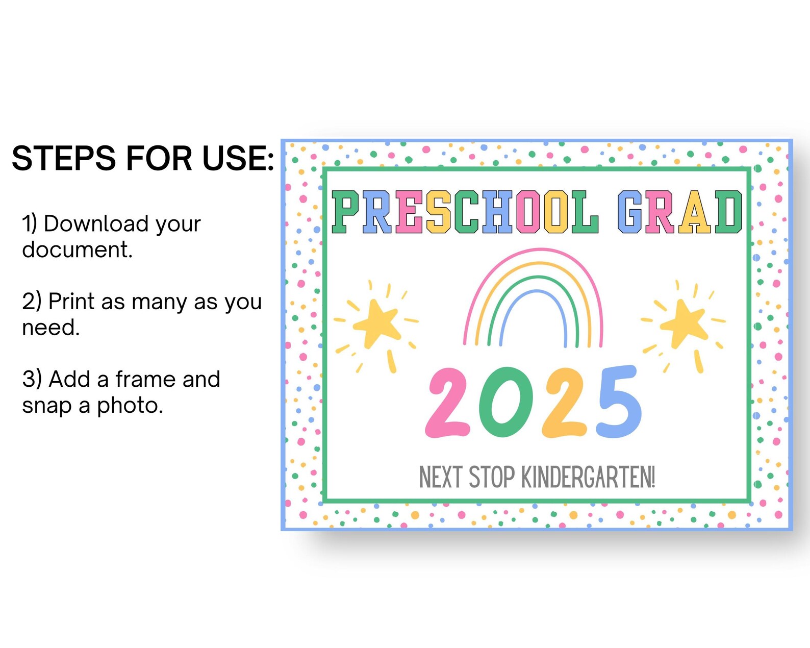 Preschool Graduate Sign, Printable Last Day of Preschool Certificate ...