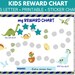 Dinosaur Kids Reward Chart, Reading Reward Chart, Sticker Chart, Dino ...
