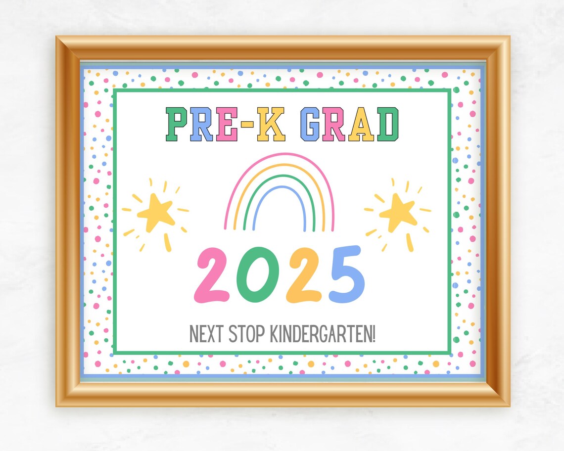 Prek Graduate Sign, Printable Last Day of Prek Certificate, Graduation ...