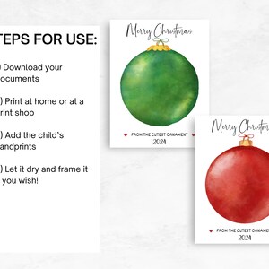 2024 Christmas Ornament Handprint Craft, Baby Handprint Art, Printable ...