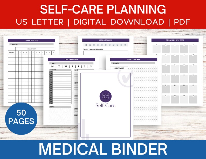 Medical Binder, Medical Planner Printable or Fillable PDF, Medical ...