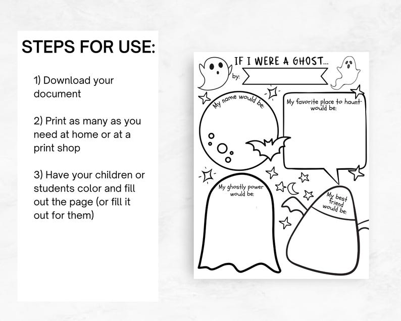 If I Were a Ghost Halloween Kids Activity, Writing & Drawing Prompt ...