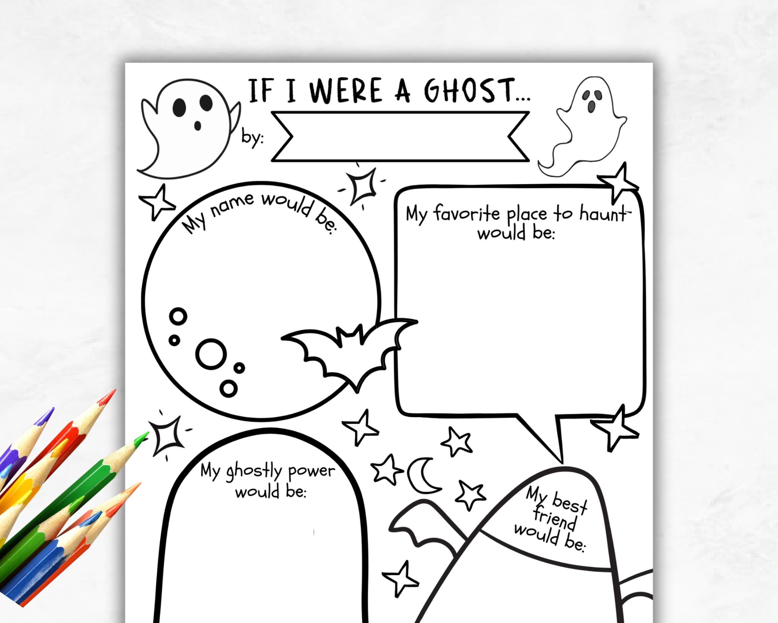 If I Were a Ghost Halloween Kids Activity, Writing & Drawing Prompt ...