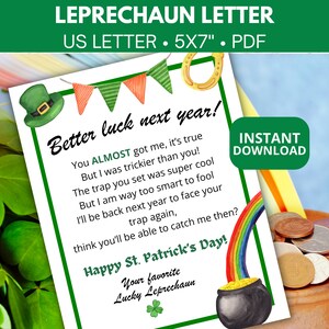 Letter From Leprechaun, Printable Leprechaun Letter for Kids, Note From ...