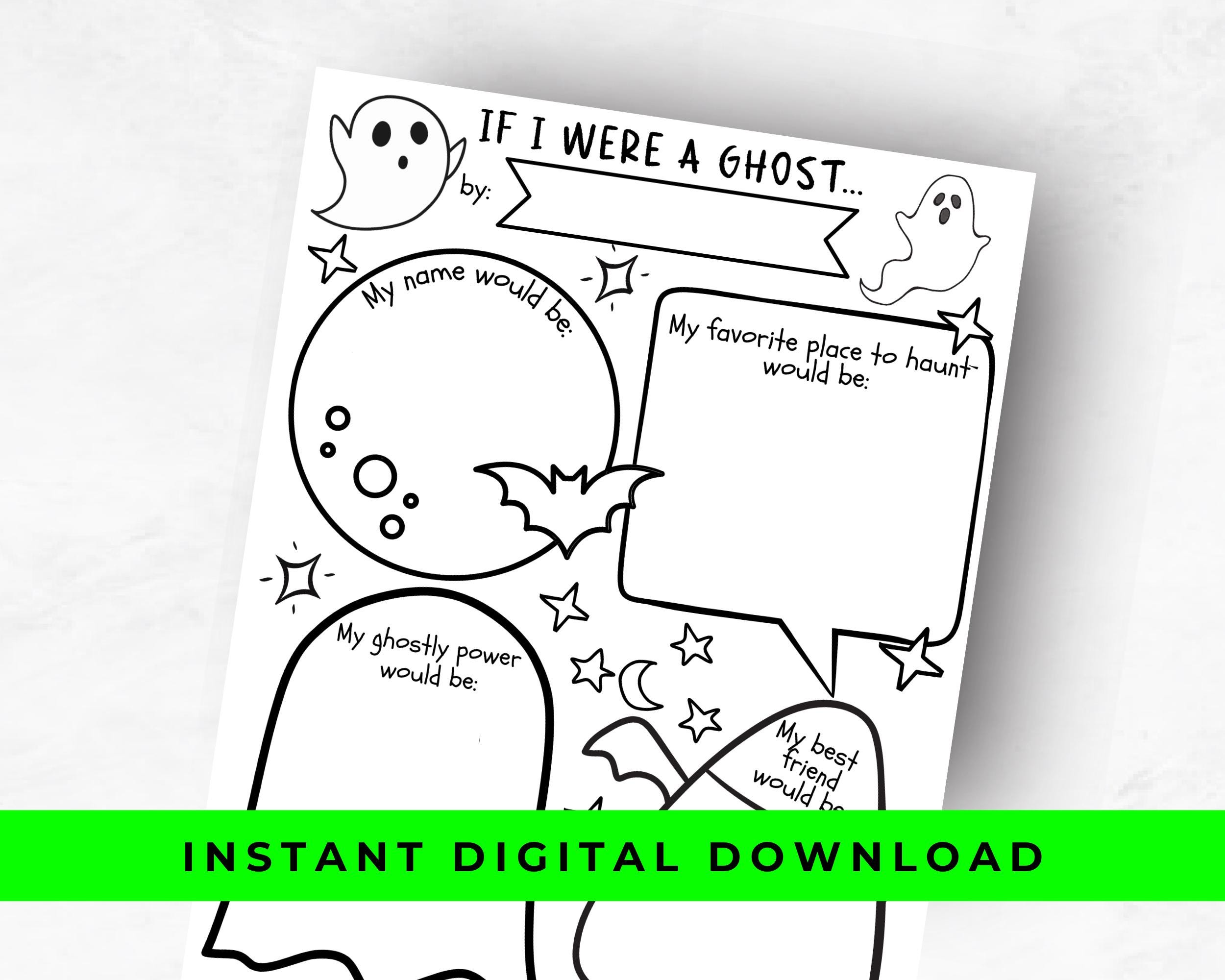 If I Were a Ghost Halloween Kids Activity, Writing & Drawing Prompt ...