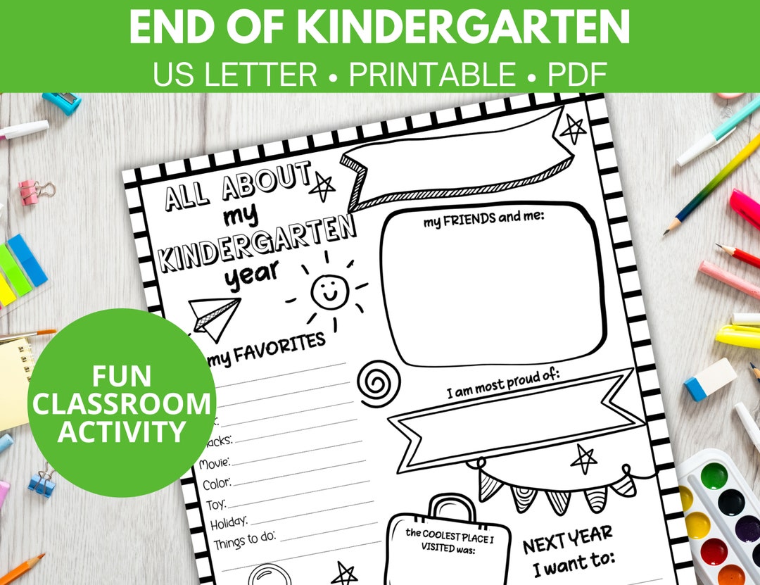 Last Day of Kindergarten Interview, All About My Year Printable, Year ...