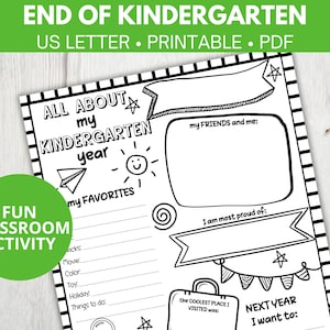 Last Day of Kindergarten Interview, All About My Year Printable, Year ...