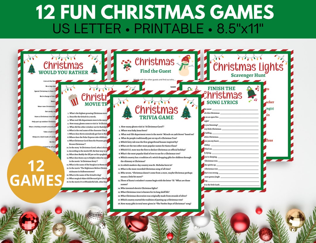 Christmas Games Printable for Family, Christmas Party Games Printable ...