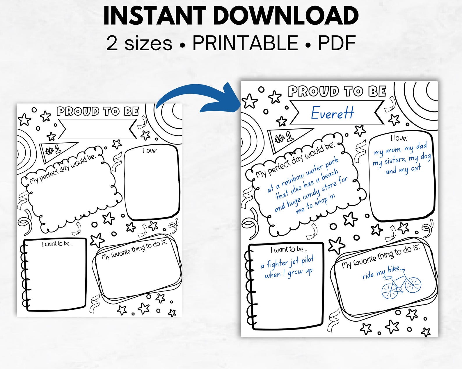 Proud to Be Me Printable, Kids School Activity, All About Me Poster ...