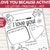 Why I Love You Printable Activity for Kids, Valentines Day Gift From ...