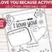 Why I Love You Printable Activity for Kids, Valentines Day Gift From ...