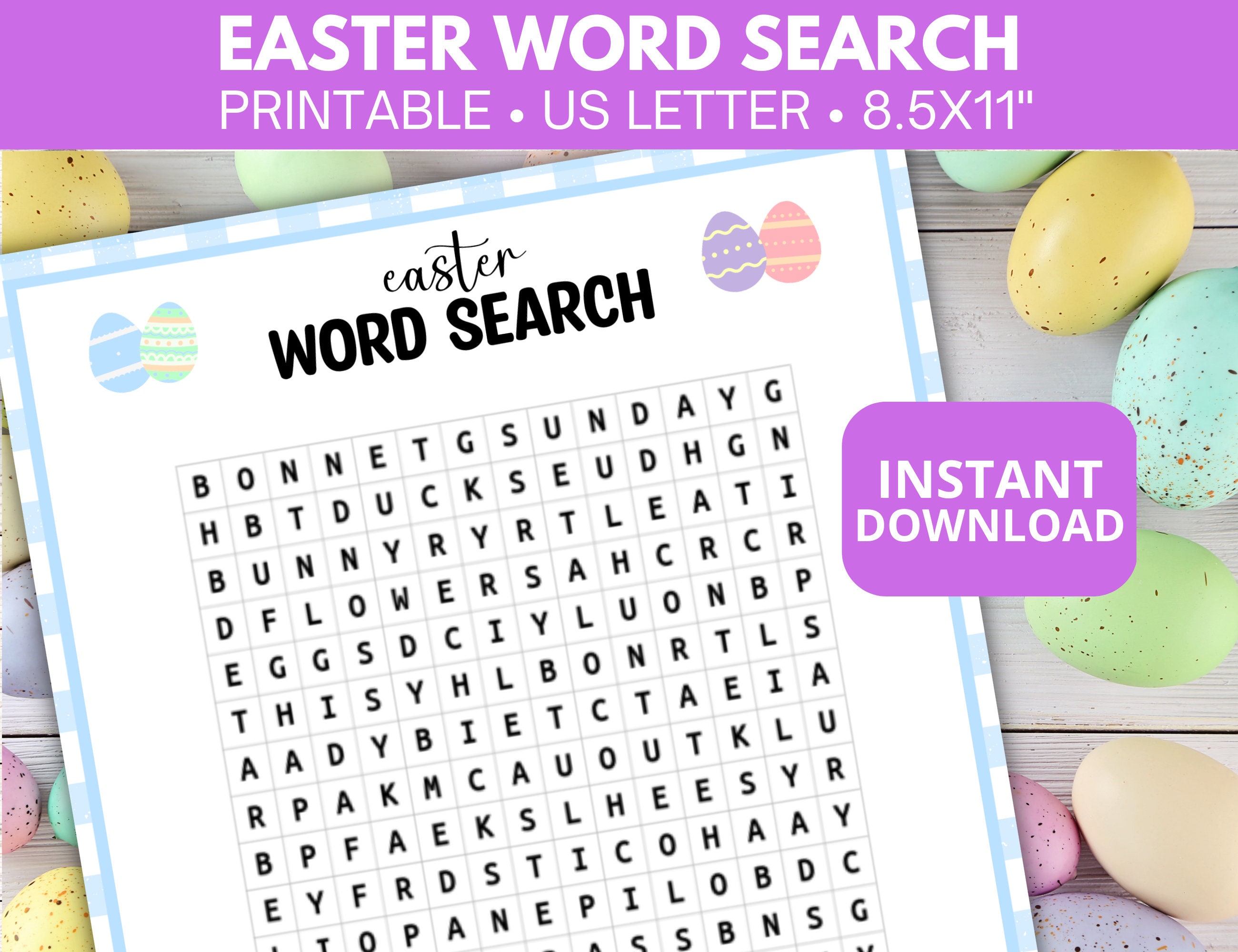 Easter Word Search, Printable Easter Game for Kids, Easter Game for ...