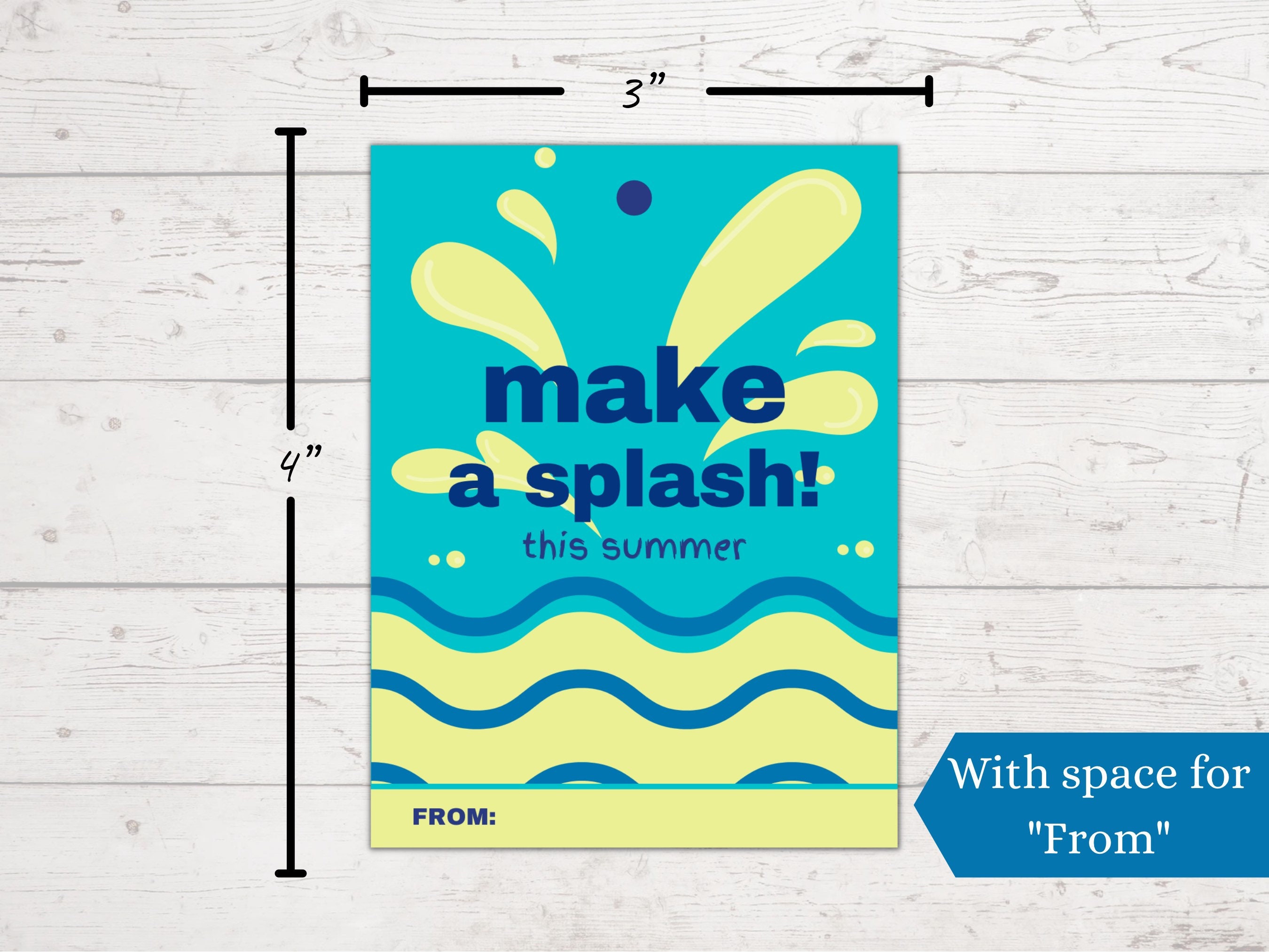 Make a Splash Summer Gift Tag, Student Gift Tags, Teacher Class Gift ...