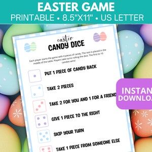 Easter Dice Game, Printable Easter Game for Kids of All Ages, Easter ...