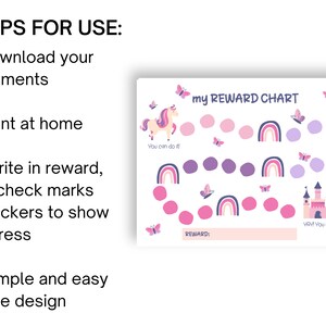 Unicorn Kids Reward Chart, Toddler Behavior Chart, Unicorn Rainbow ...