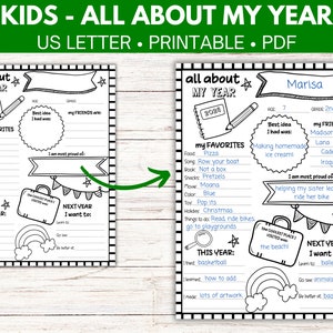Last Day of School Interview, All About My Year Printable, Year in ...