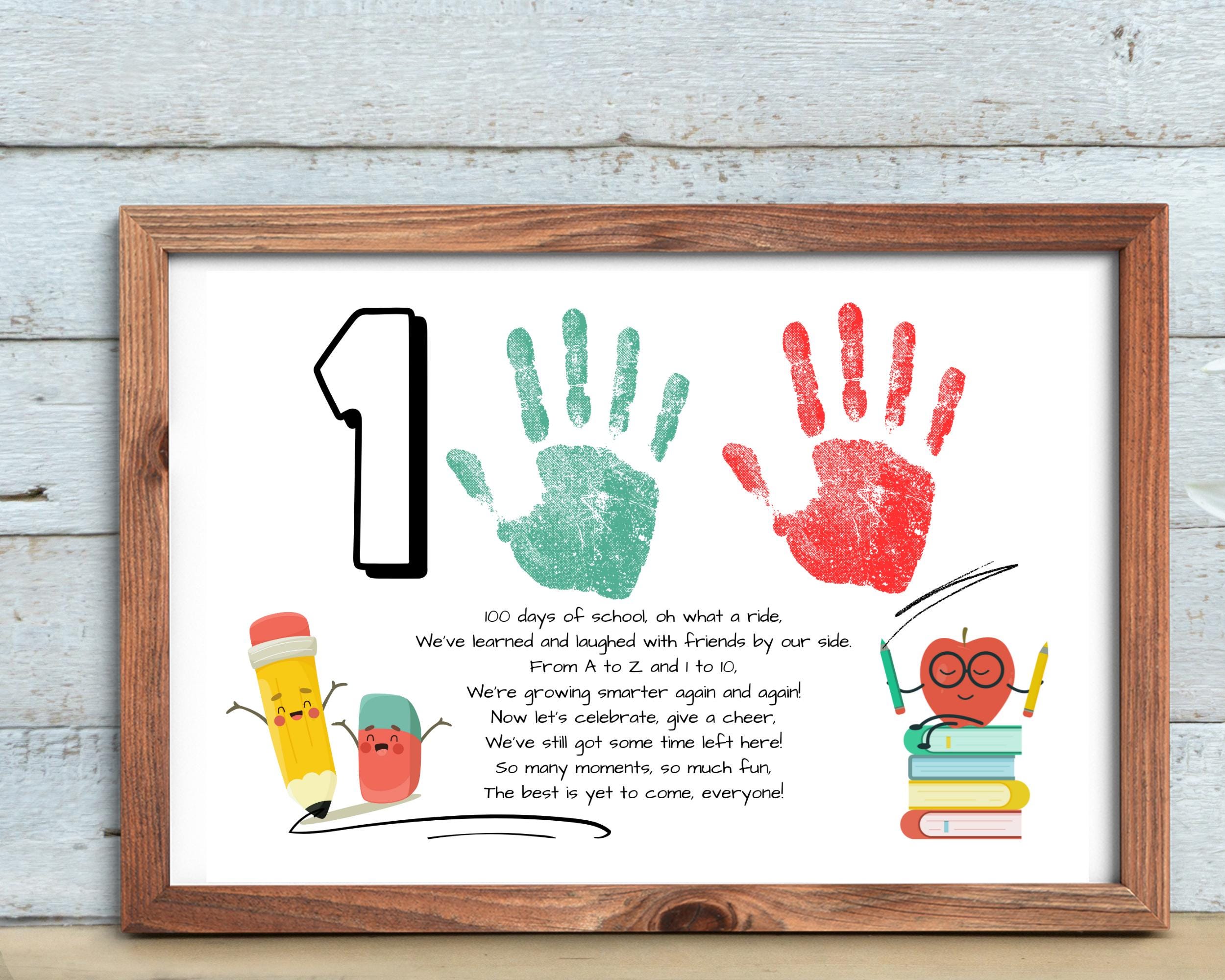 100th Day of School Handprint Poem Craft, 100 Days of School Handprint ...