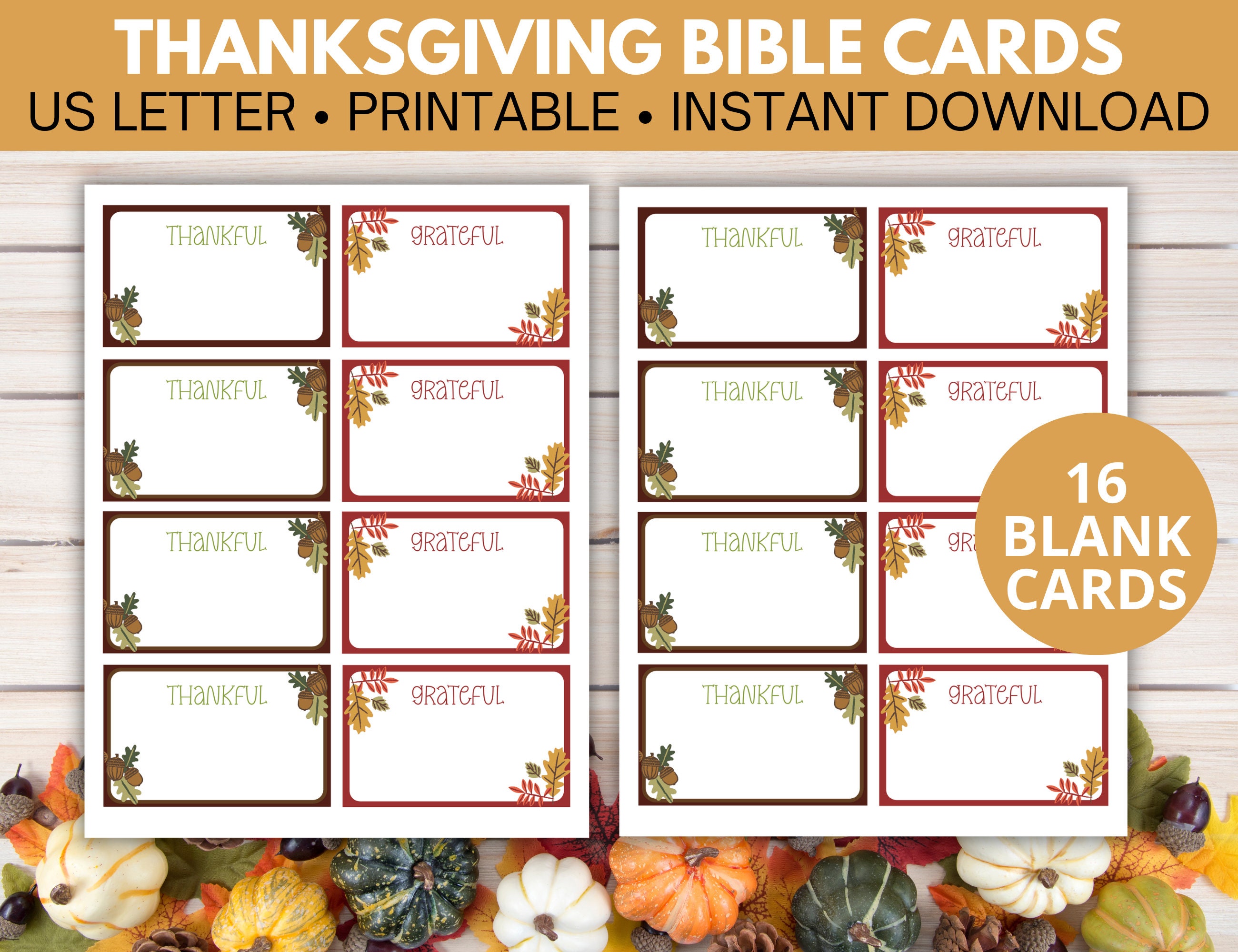Thanksgiving Bible Verse Printable Cards, Gratitude Cards, Scripture ...