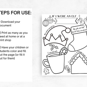 If I Were an Elf Christmas Printable Kids Activity, Holiday Writing ...