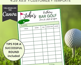 Custom Bar Golf Pub Golf Scorecard Bar Golf and Pub Golf - Etsy