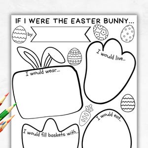 If I Were the Easter Bunny Printable, Easter Coloring Page, Classroom ...