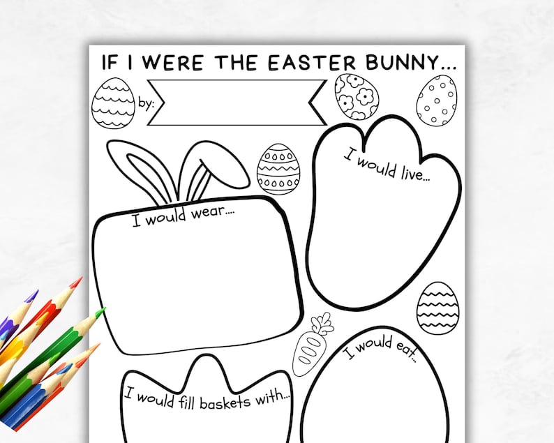 If I Were the Easter Bunny Printable, Easter Coloring Page, Classroom ...