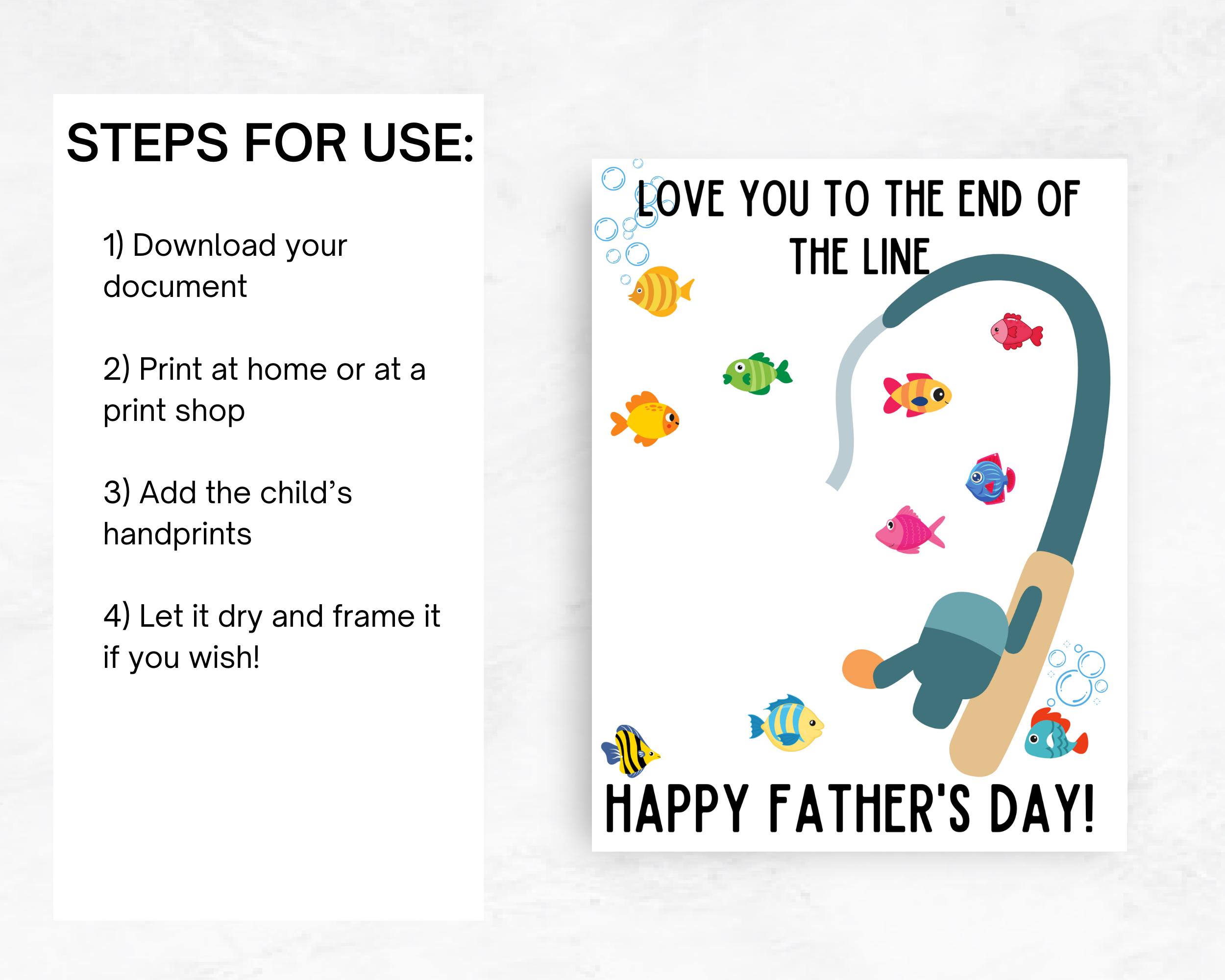 Father's Day Handprint Craft, Happy Father's Day Gift From Grandkids ...
