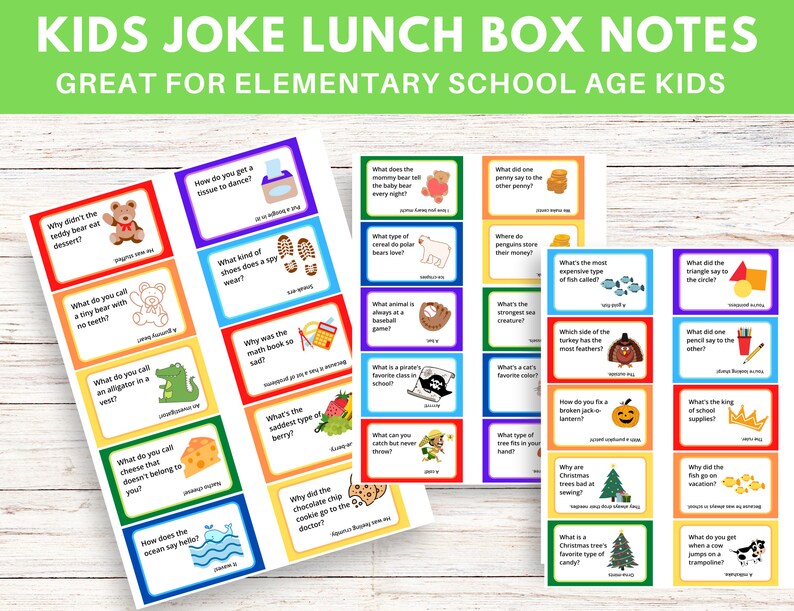 Lunchbox Jokes Printable for Kids, Kids Lunch Cards, Funny Lunch Box ...