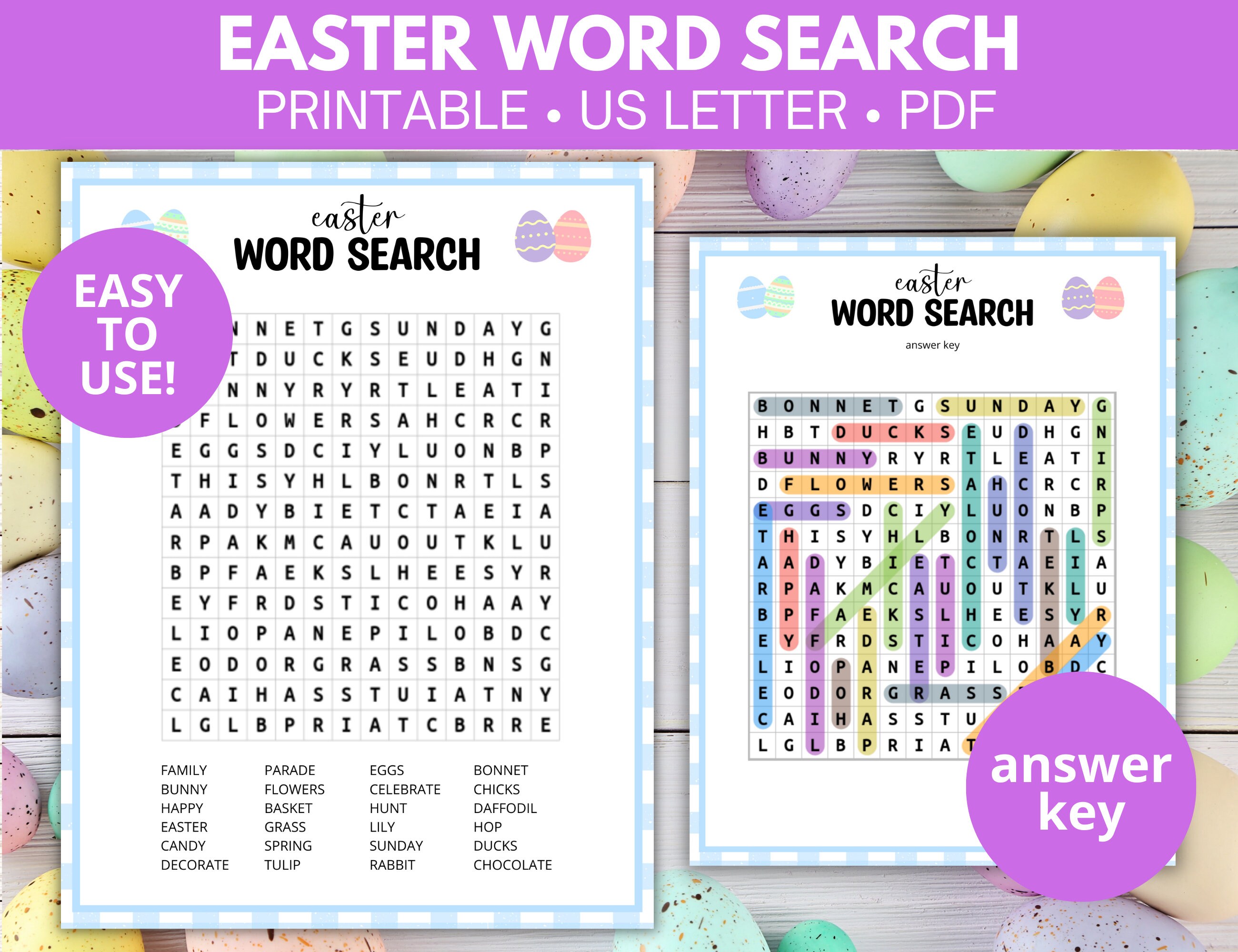 Easter Word Search, Printable Easter Game for Kids, Easter Game for ...