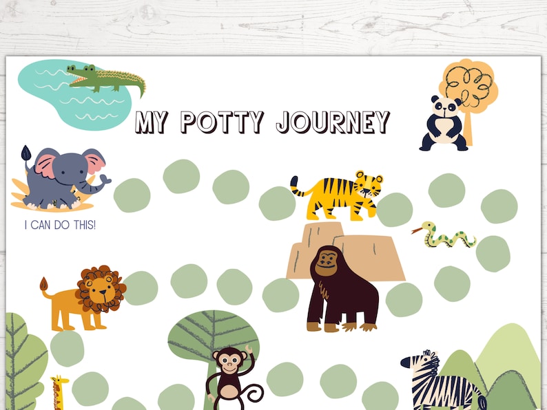 Animals Potty Training Chart, Zoo Animals Potty Chart, Toilet Training ...