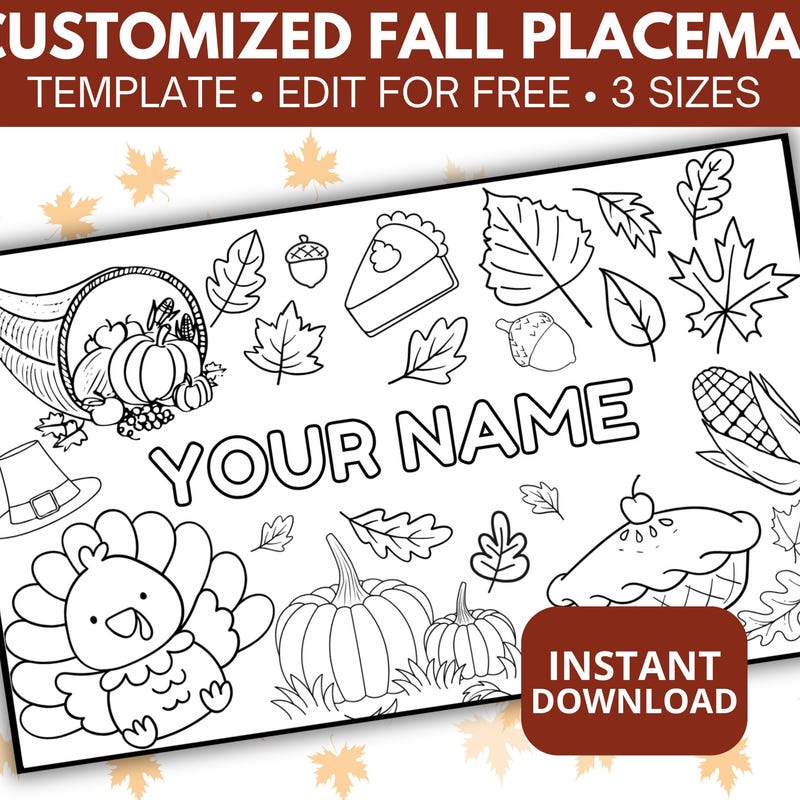 Thanksgiving Placemat - Etsy