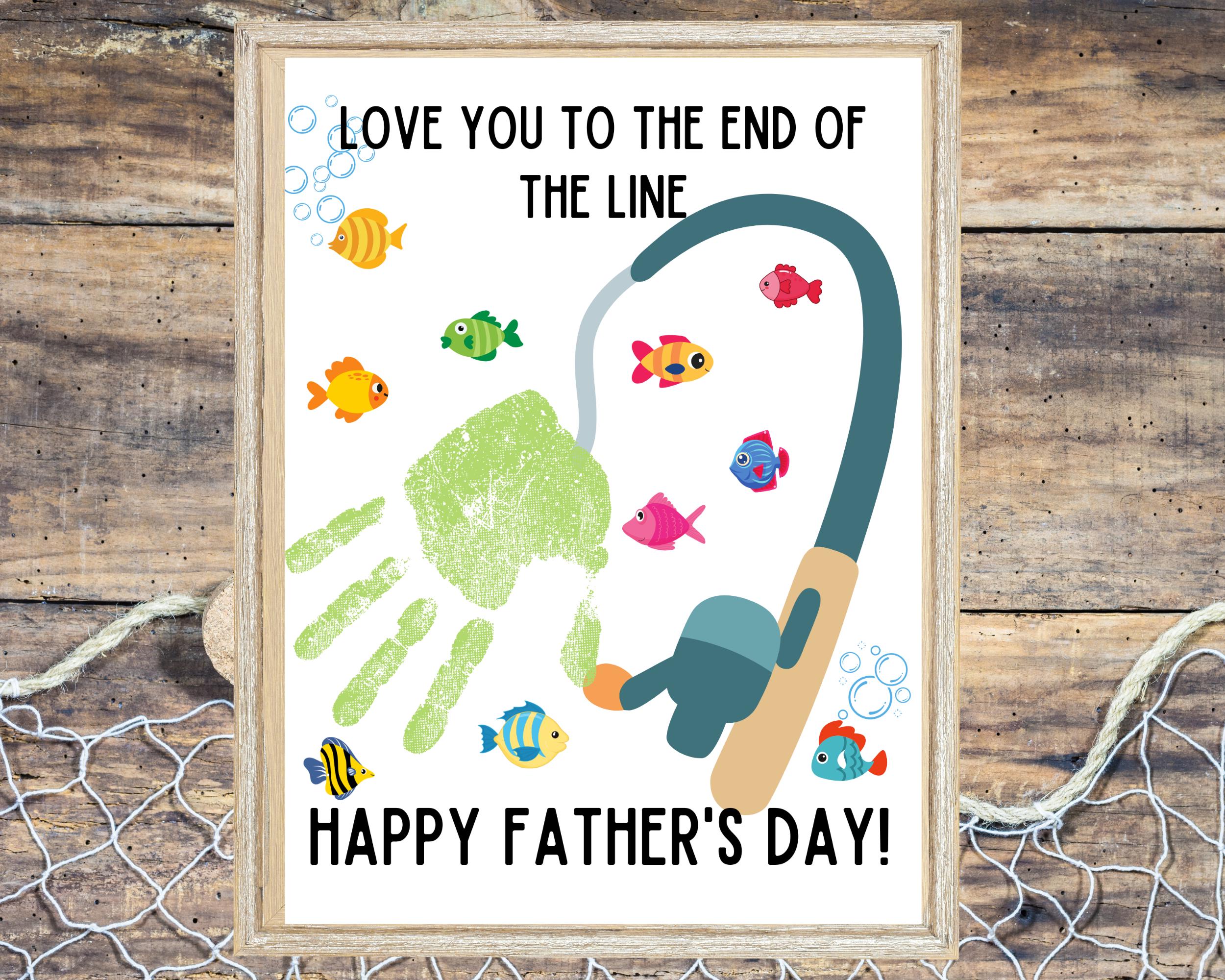 Father's Day Handprint Craft, Happy Father's Day Gift From Grandkids ...