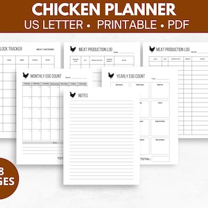 Printable Homestead Log for Raising Chickens, Backyard Chicken Planner ...