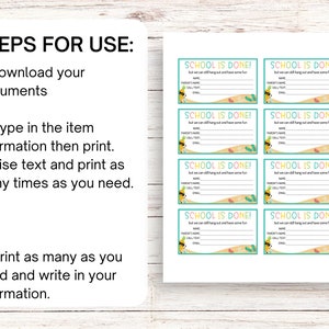 Kids Summer Contact Card, Editable Play Date Card, End of School ...