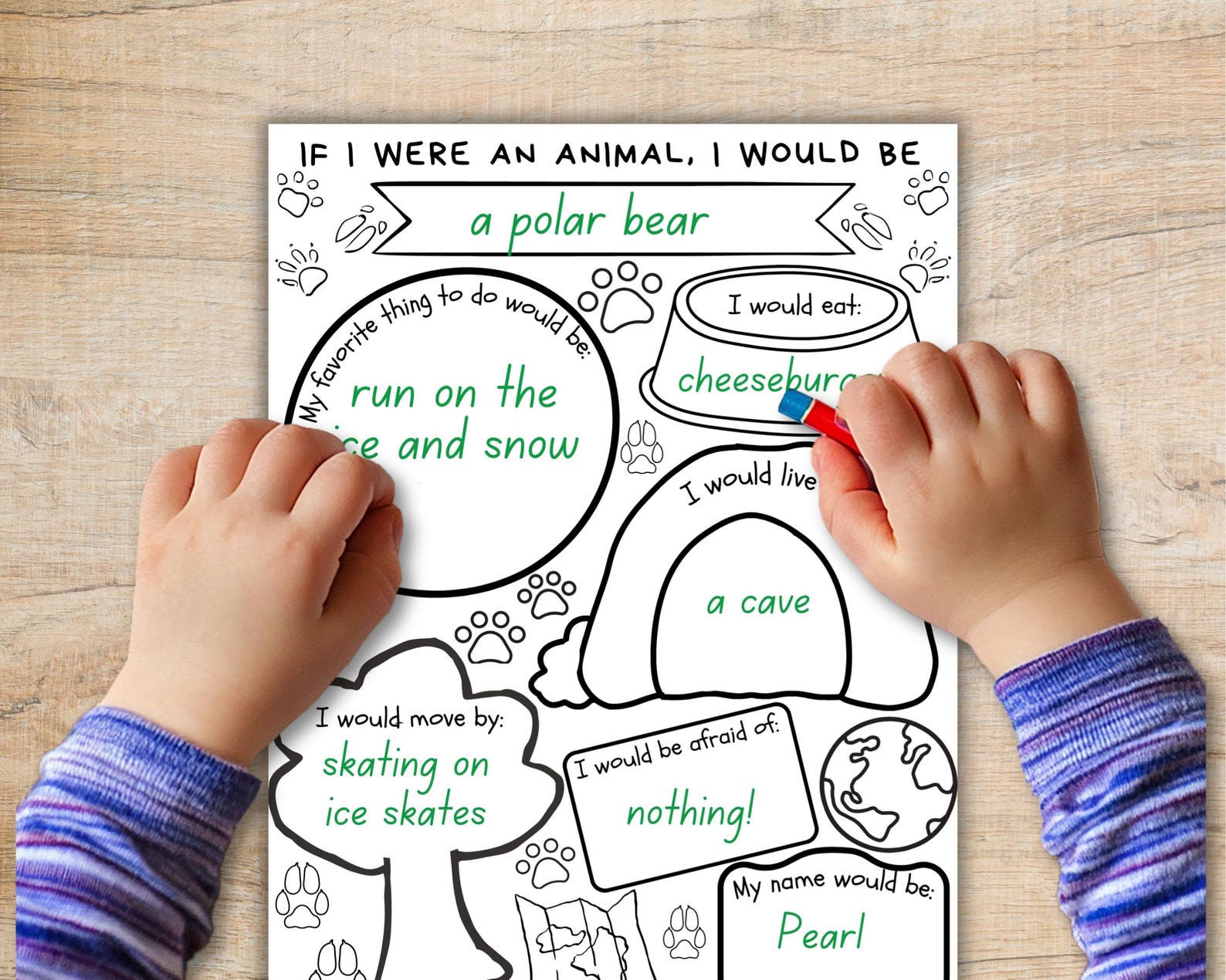 If I Were an Animal Printable Poster, Zoo Jungle Party Activity, Camp ...