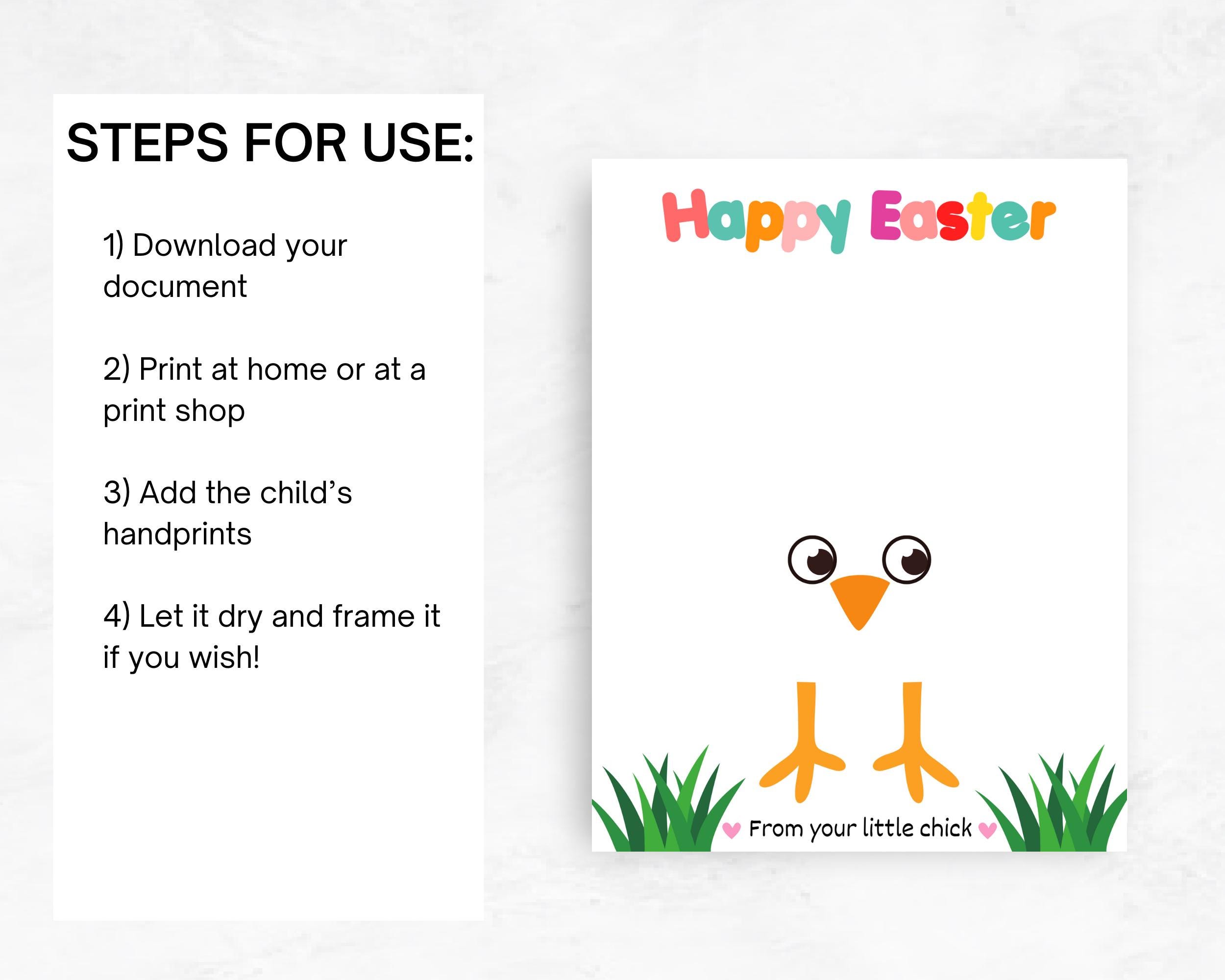 Easter Chick Handprint Craft, Spring Handprint Art, Printable Preschool ...
