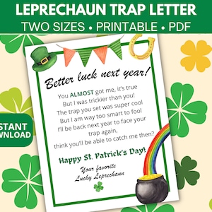 Letter From Leprechaun, Printable Leprechaun Letter for Kids, Note From ...