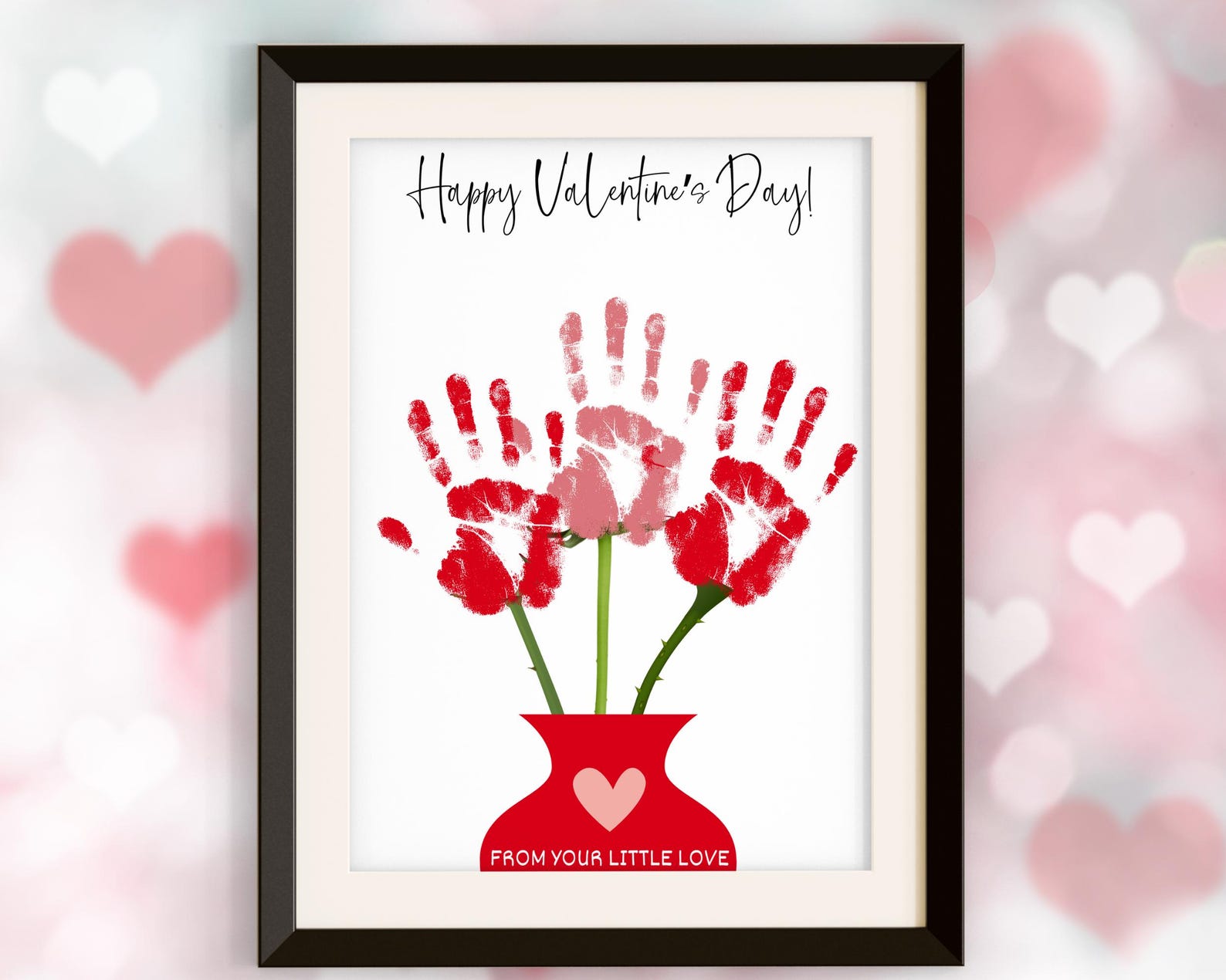 Valentines Day Handprint Craft, Kids Winter Handprint Art, Printable ...