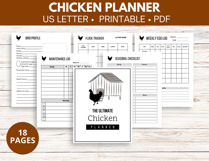 Printable Homestead Log for Raising Chickens, Backyard Chicken Planner ...
