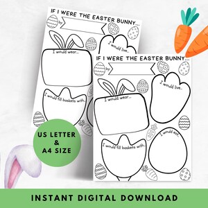 If I Were the Easter Bunny Printable, Easter Coloring Page, Classroom ...